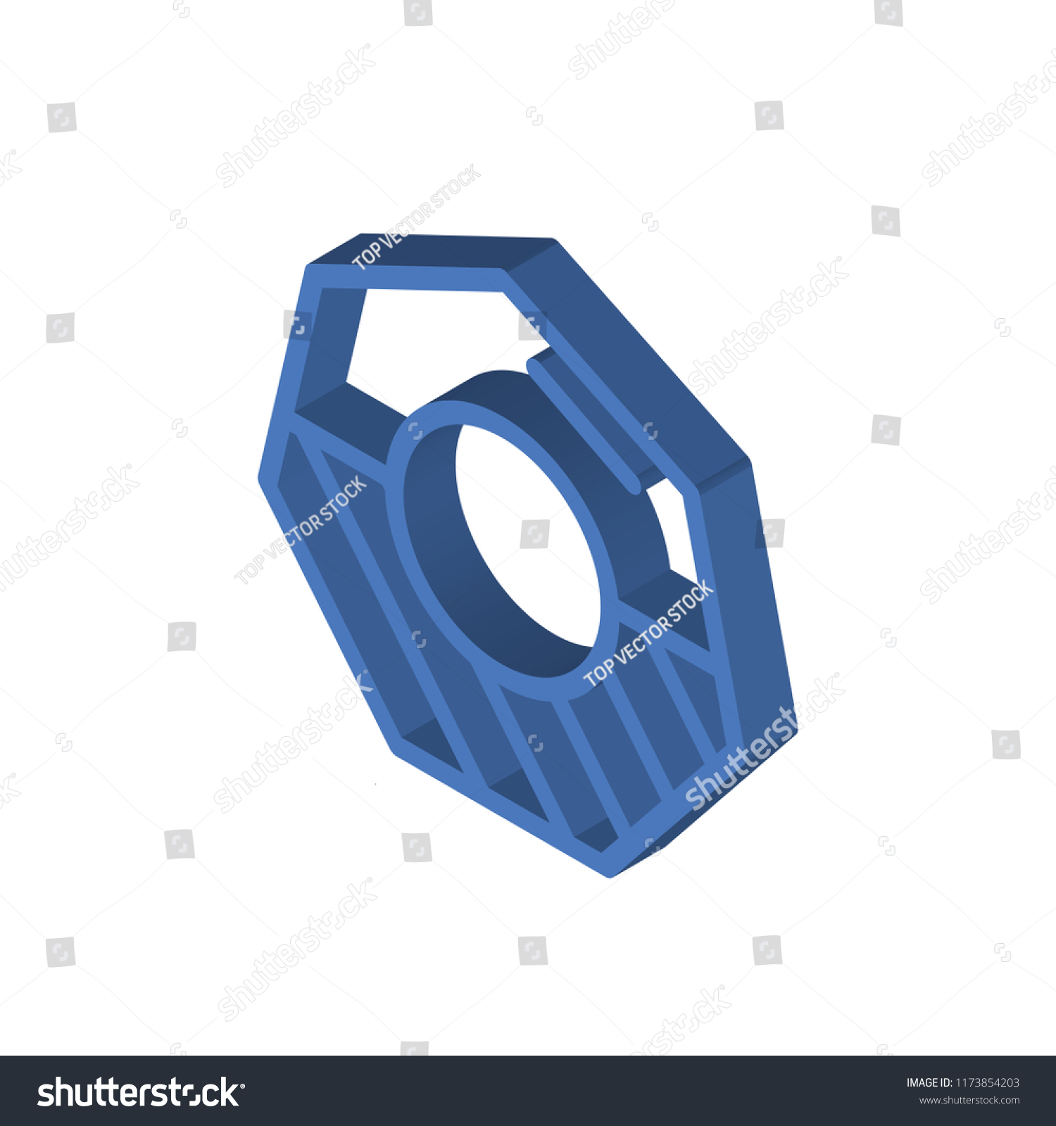 Nut Isometric Left Top View 3d Stock Vector (Royalty Free) 1173854203 ...