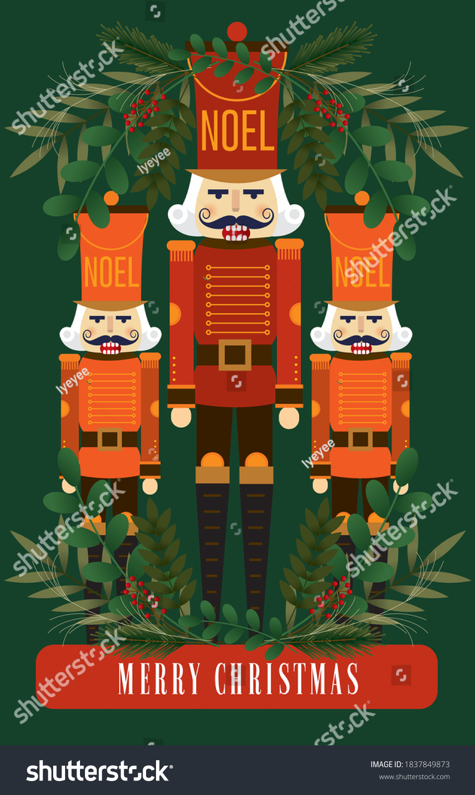 Nutcracker Greetings Design Template Vectorillustration Stock Vector ...