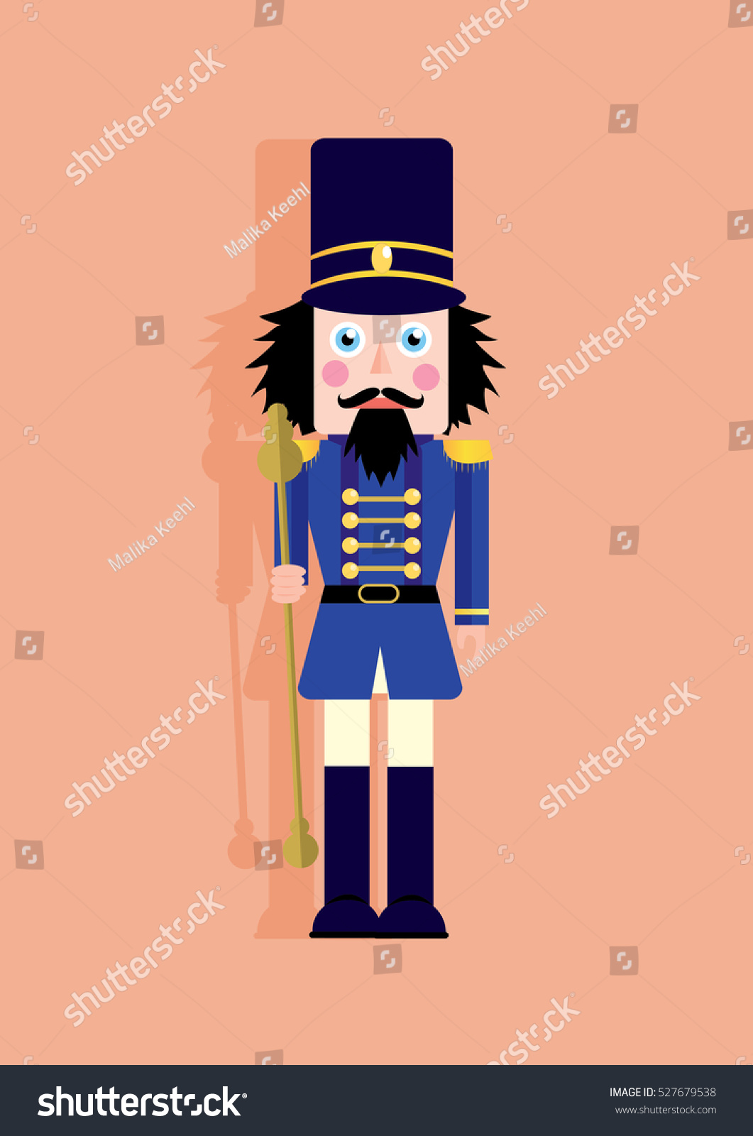 Nutcracker Blue Uniform Vector Illustration Stock Vector (Royalty Free ...