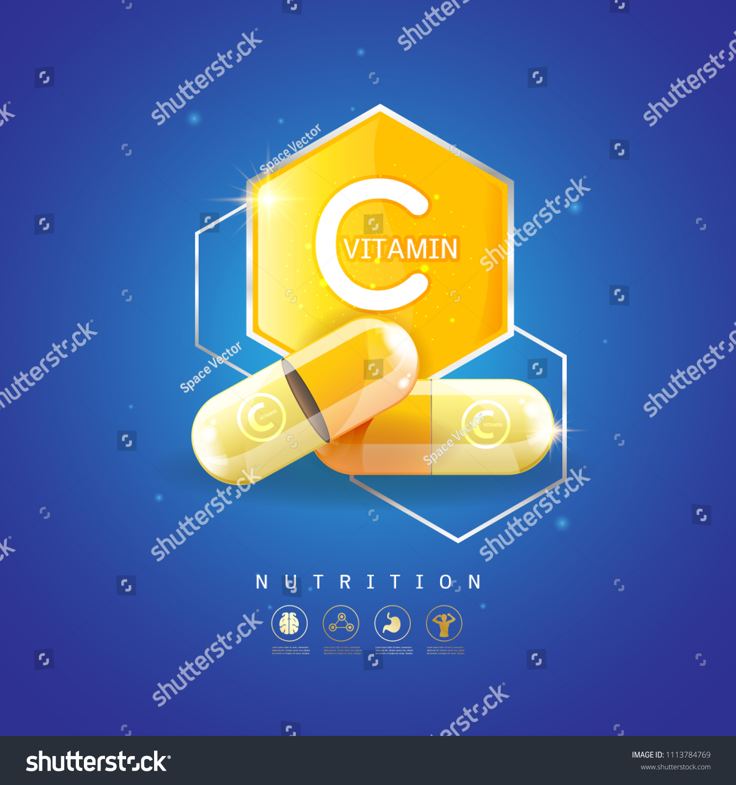 Nutrition Logo Label Vector Concept Stock Vector (Royalty Free) 1113784769