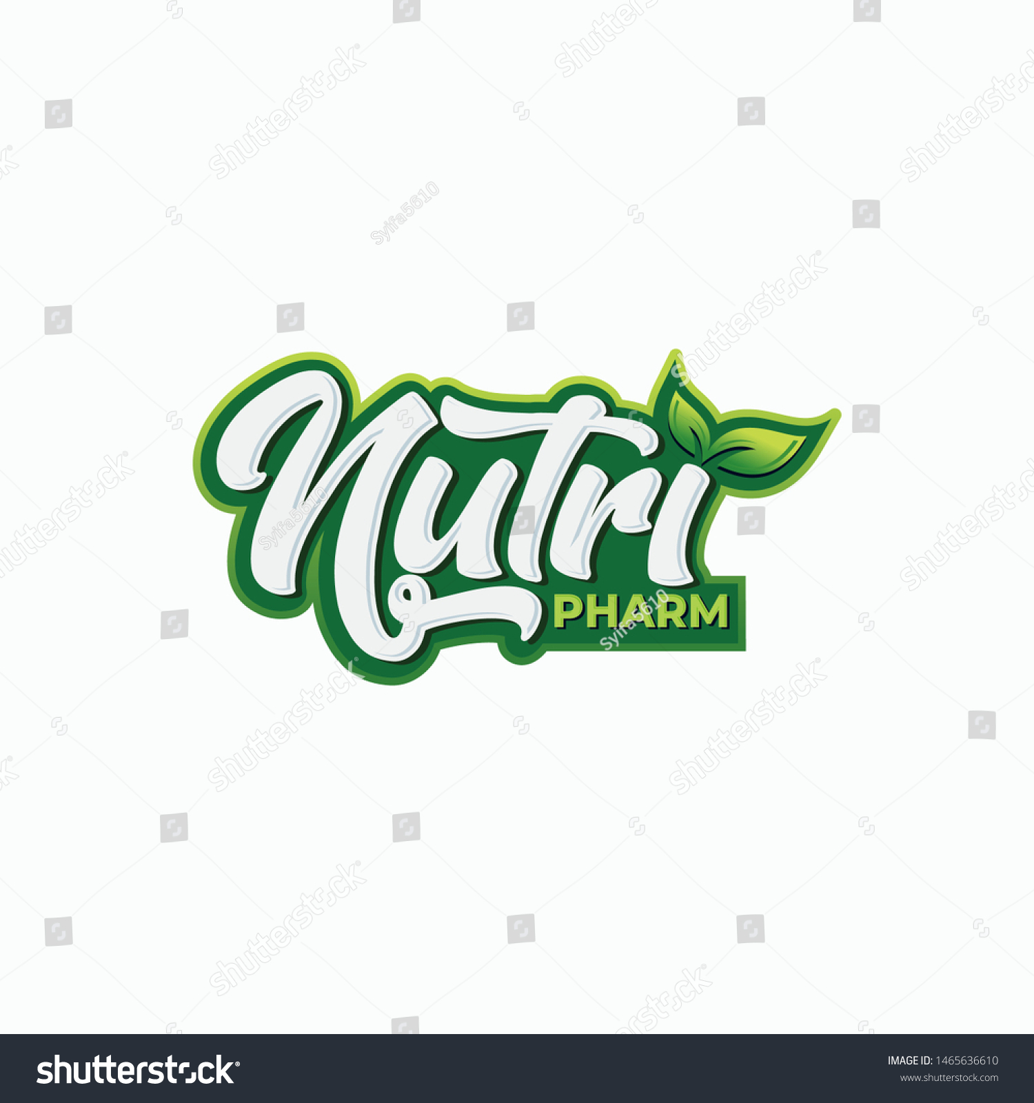 Nutrition Pharm Typography Logo Design Vector Stock Vector (Royalty ...