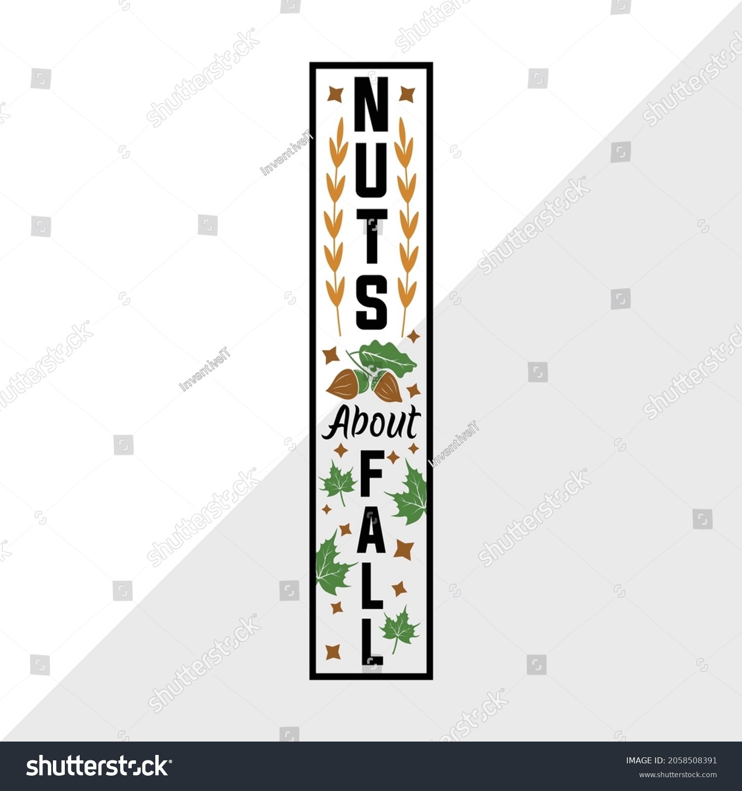Nuts About Fall Holiday Printable Vector Stock Vector (Royalty Free ...