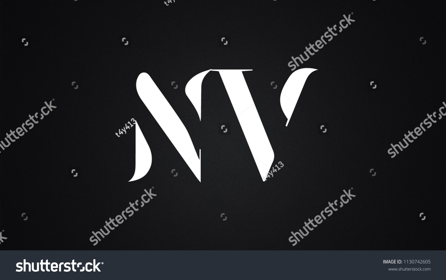 Nv Letter Logo Design Template Vector Stock Vector (Royalty Free ...