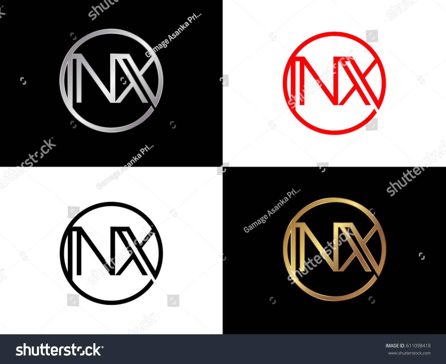 Nx Text Logo Stock Vector (Royalty Free) 611098418 | Shutterstock