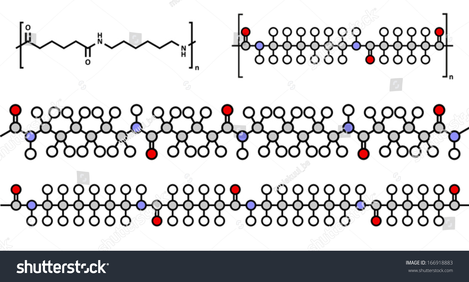 Nylon Nylon66 Plastic Polymer Chemical Structure: vector de stock ...