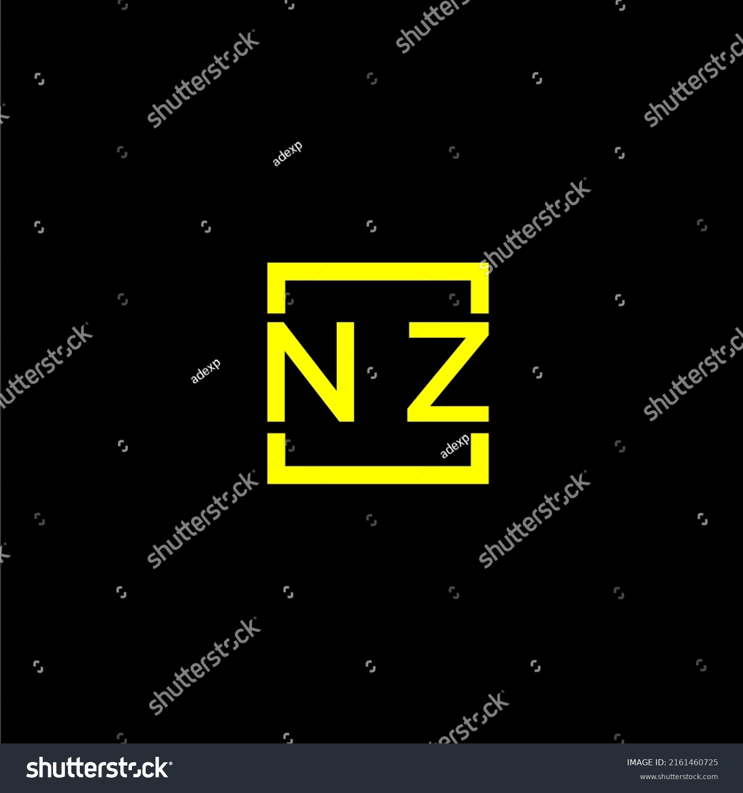 Nz Initial Monogram Logo Square Style Stock Vector (Royalty Free ...