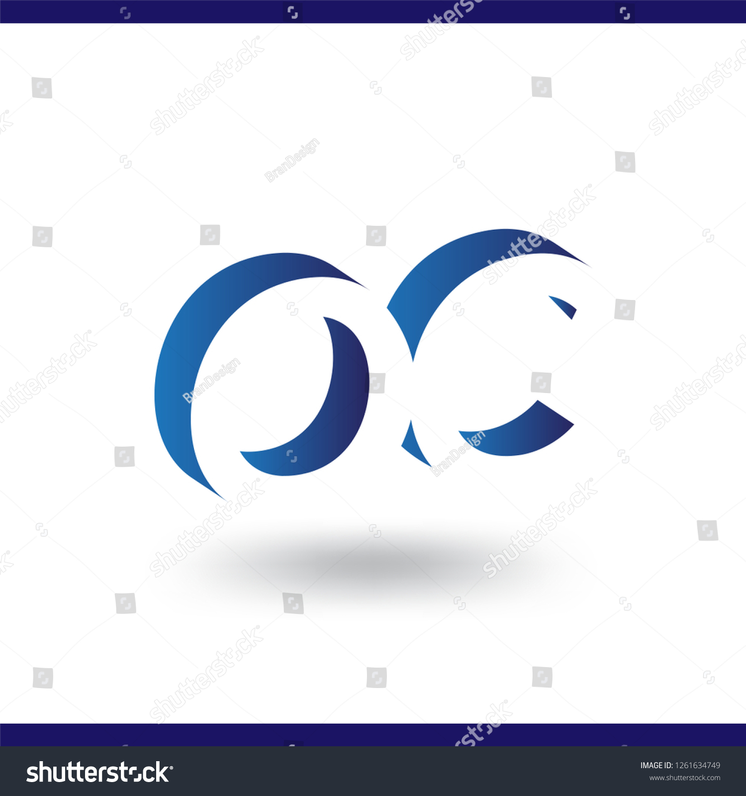 O C Initial Letter Negative Space Stock Vector (Royalty Free ...