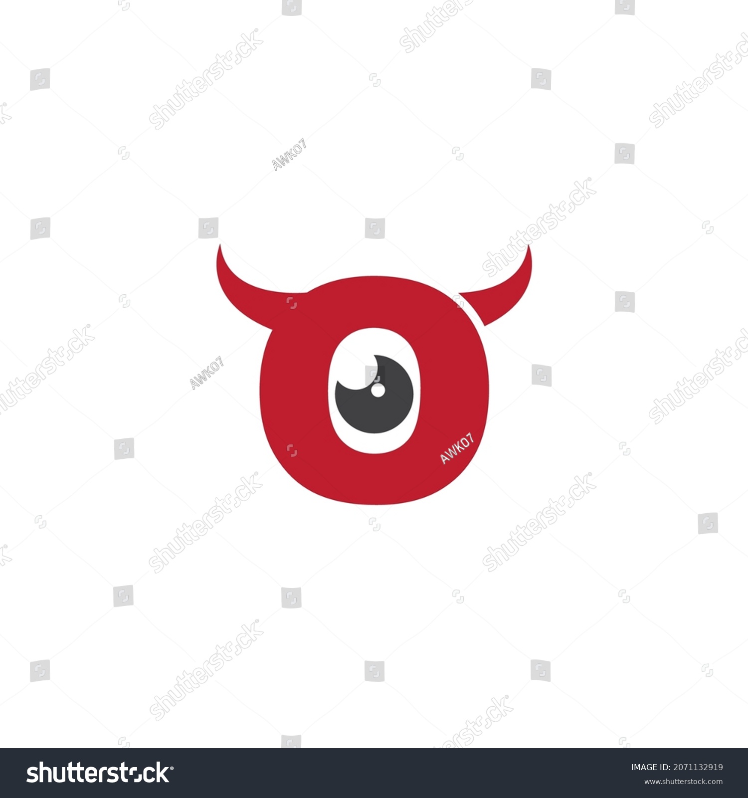 O Initial Letter Devil Horn Logo Stock Vector (Royalty Free) 2071132919 ...