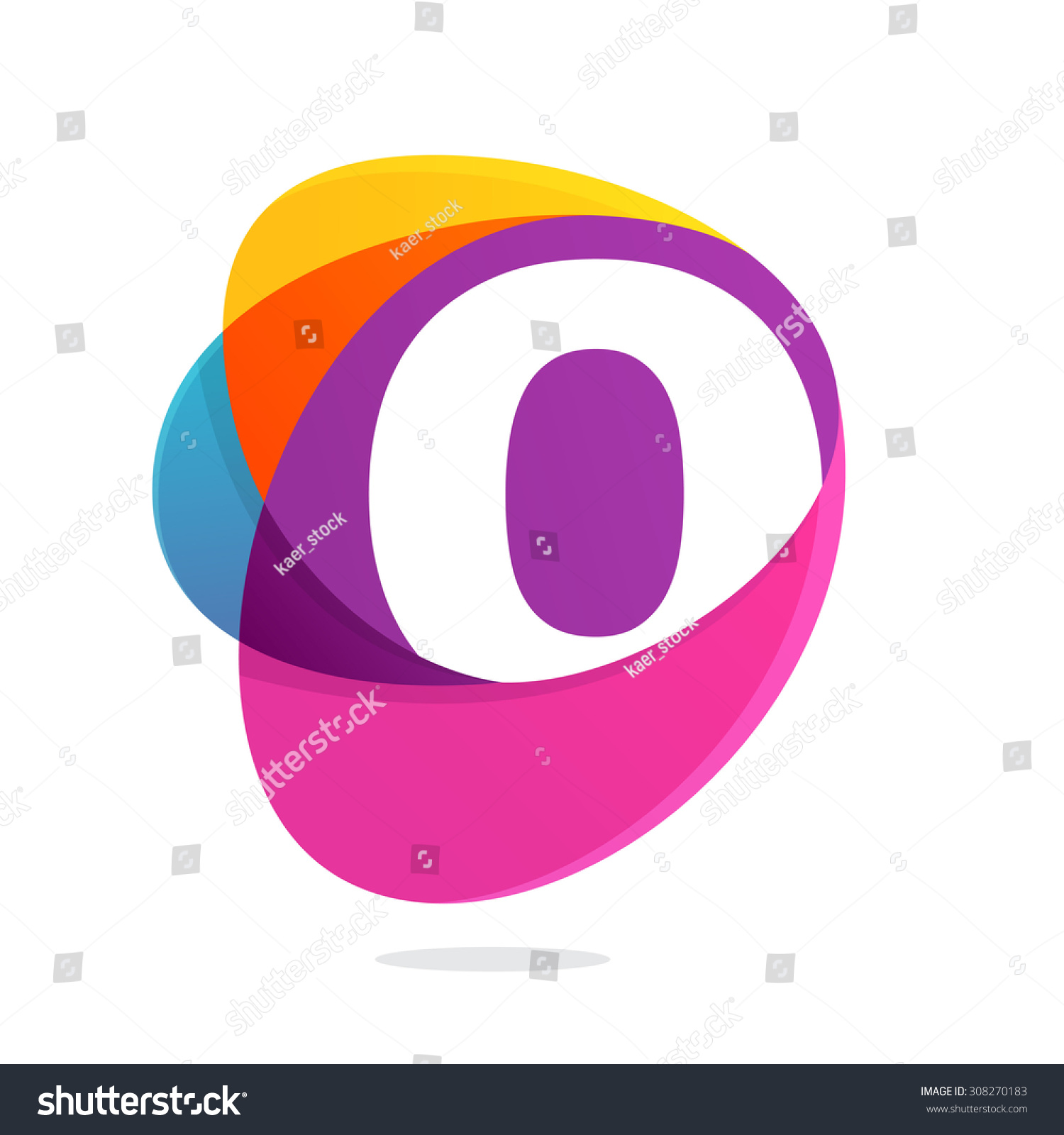 O Letter Ellipses Intersection Logo Abstract Stock Vector (Royalty Free ...