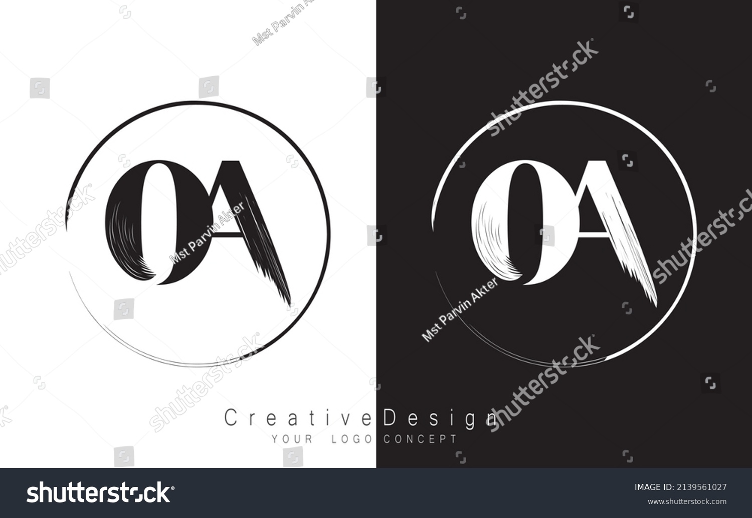 Oa Letter Logo Design Template Vector Stock Vector (Royalty Free ...
