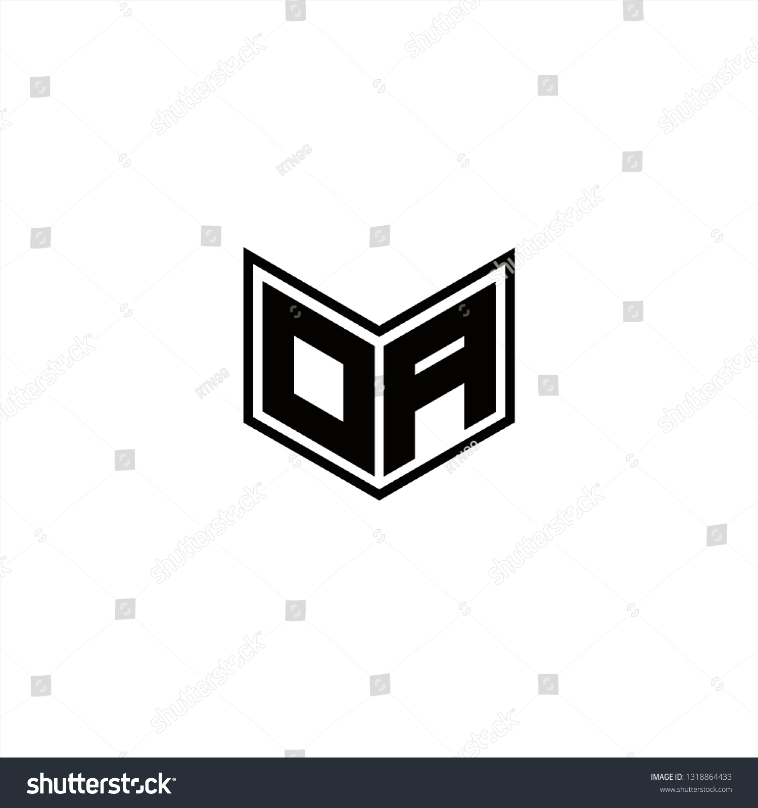 Vektor Stok Oa Logo Letters Initial Designs Template (Tanpa Royalti ...
