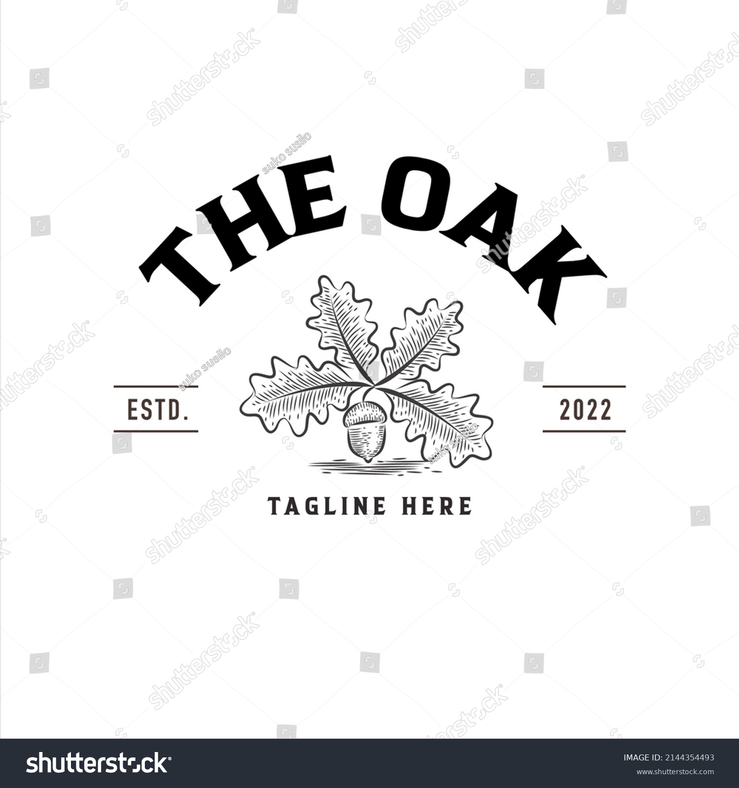 Oak Tree Company Logo Vector Illustration Stock Vector (Royalty Free ...