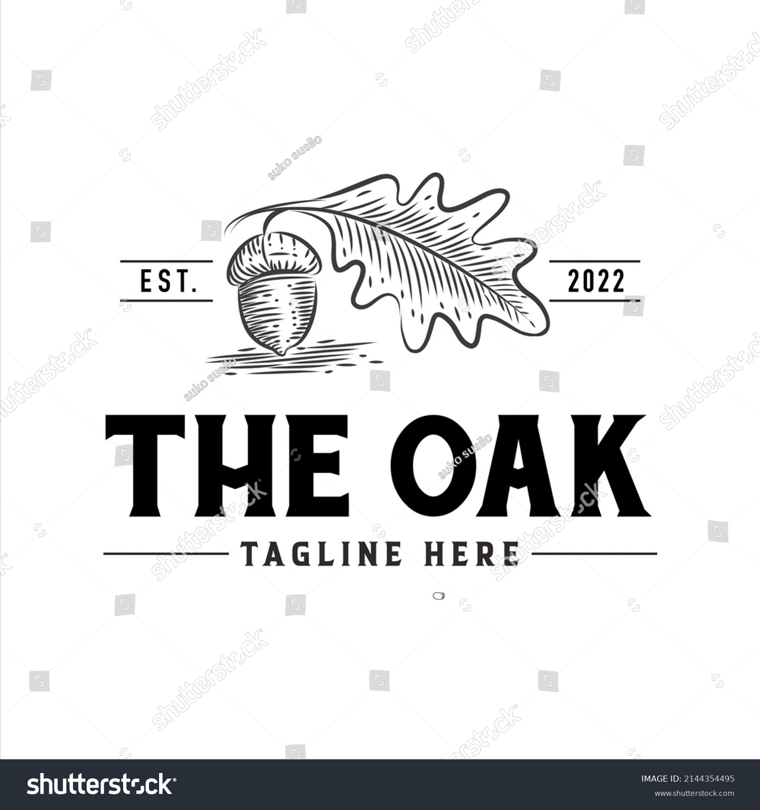 Oak Tree Company Logo Vector Illustration Stock Vector (Royalty Free ...