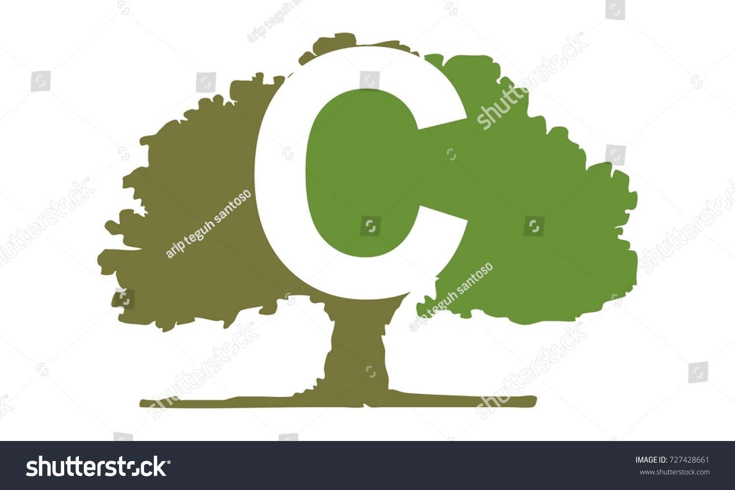 Oak Tree Letter C Stock Vector (Royalty Free) 727428661 | Shutterstock