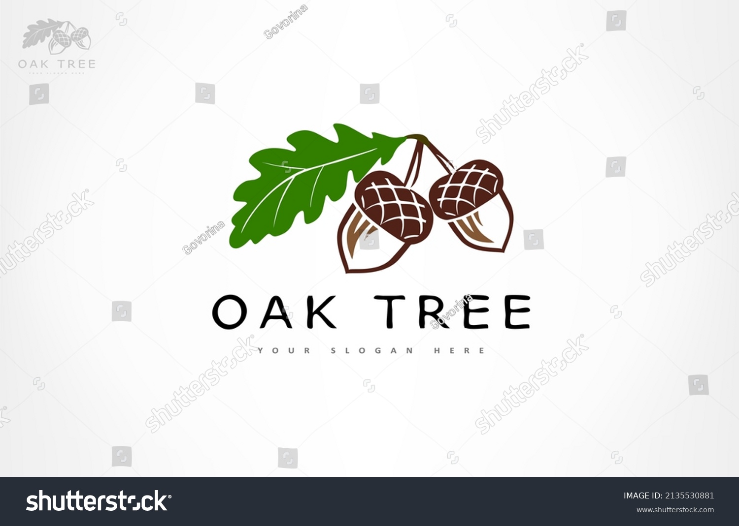 Oak Tree Logo Acorn Vector Stock Vector (Royalty Free) 2135530881 ...