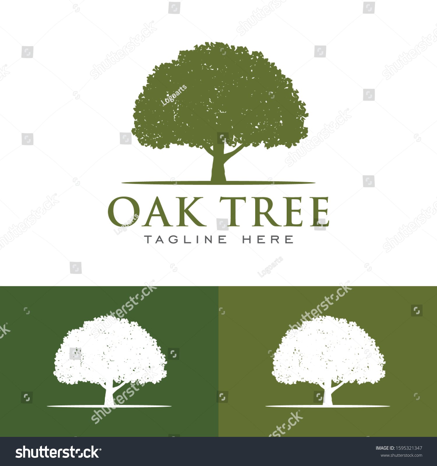 Oak Tree Logo Icon Vector Template Stock Vector (Royalty Free ...