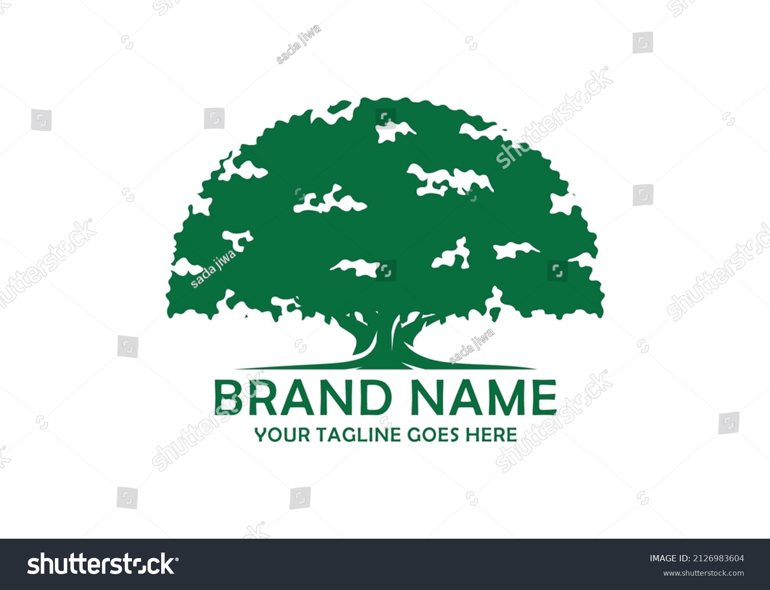 Oak Tree Logo Design Vector Illustration Stock Vector (Royalty Free ...