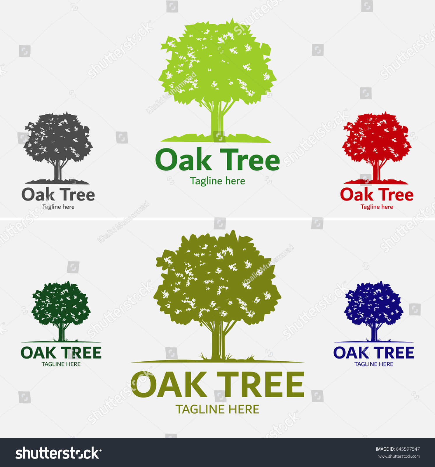 Oak Tree Logo Template Design Stock Vector (Royalty Free) 645597547 ...