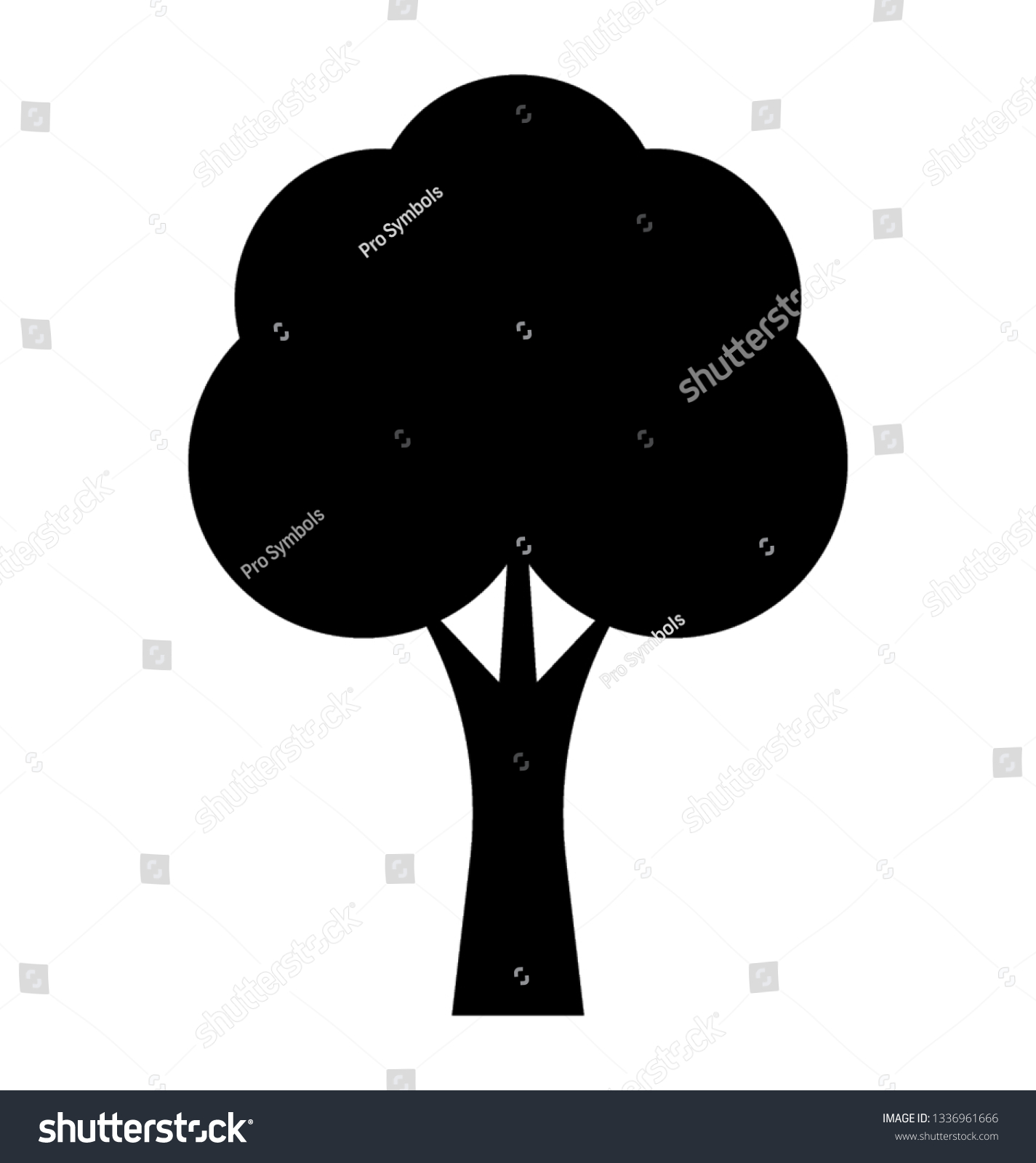 Oak Tree Symbol Park Tree Stock Vector (Royalty Free) 1336961666 ...