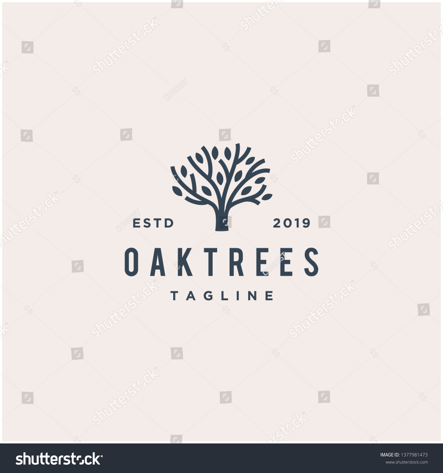 Oak Trees Logo Design Stock Vector (Royalty Free) 1377981473 | Shutterstock