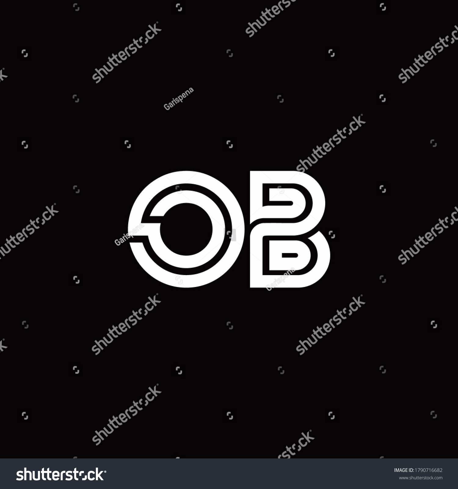 Ob Monogram Logo Abstract Line Design Stock Vector (Royalty Free ...
