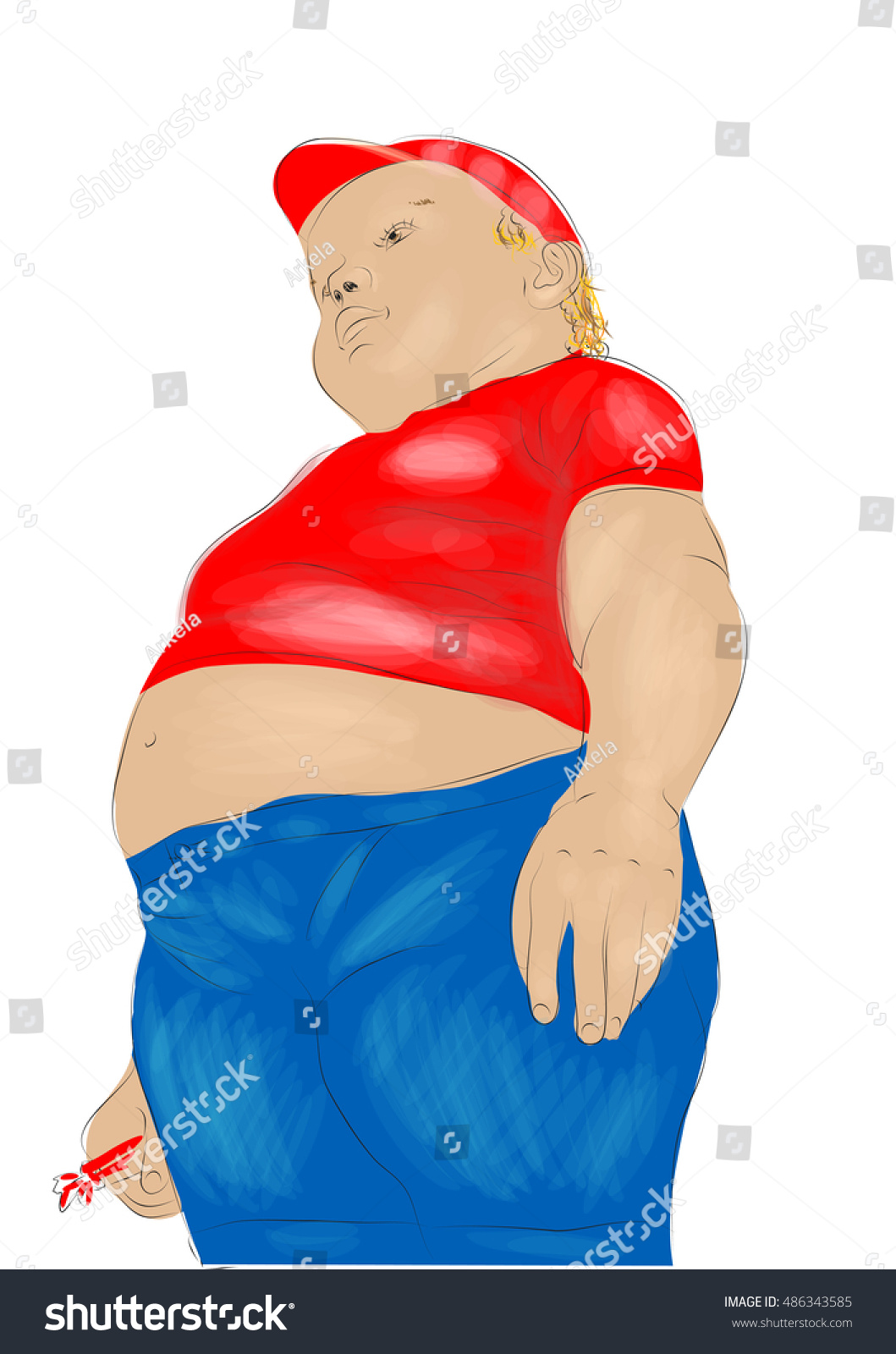 Obese Child Stock Vector (Royalty Free) 486343585 - Shutterstock