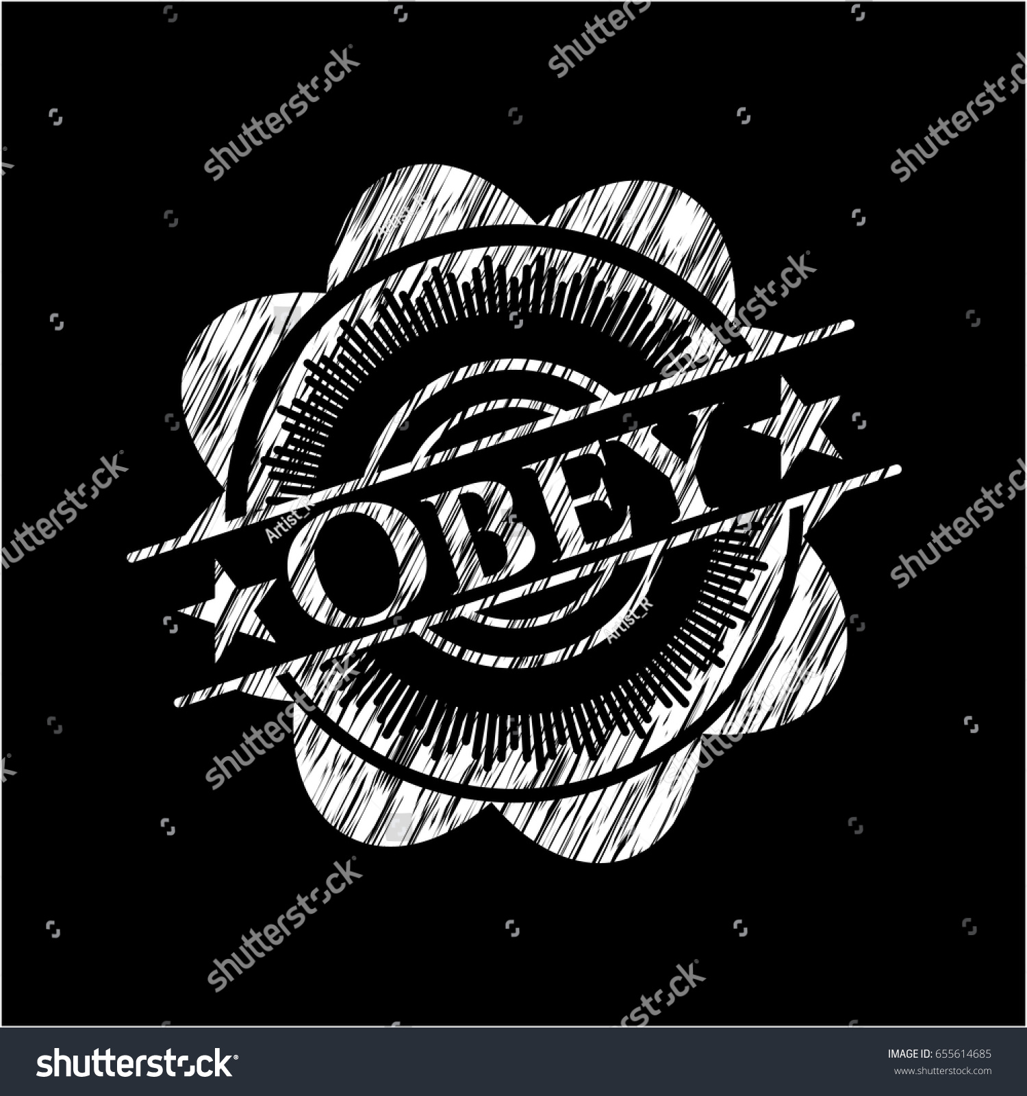 Obey Chalkboard Texture Stock Vector (Royalty Free) 655614685
