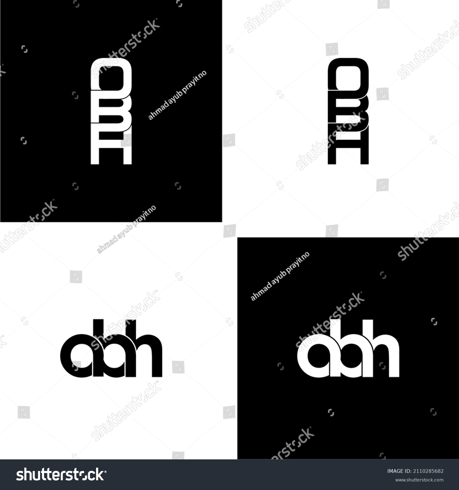 Obh Letter Original Monogram Logo Design Stock Vector (Royalty Free ...