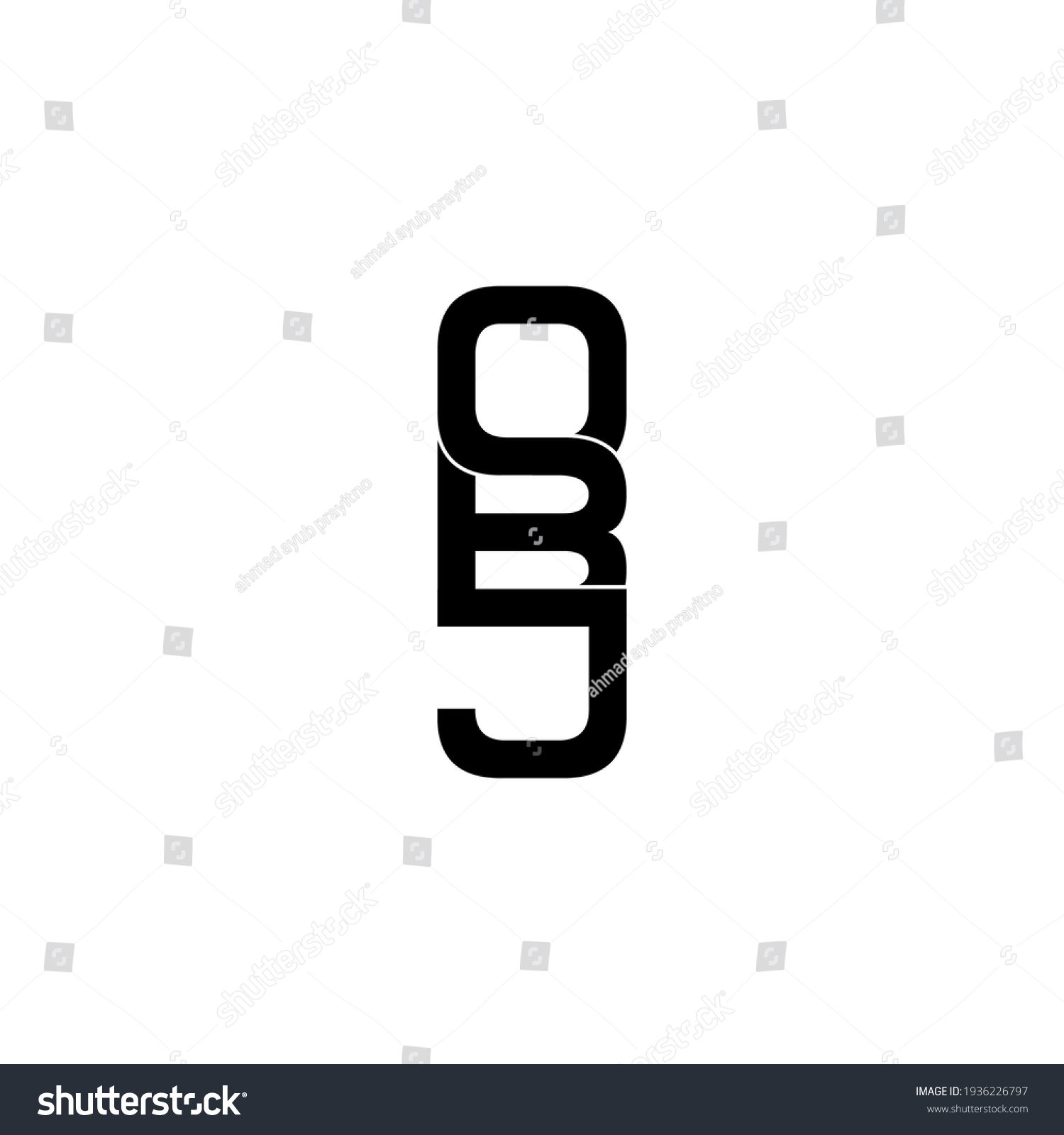 Obj Letter Original Monogram Logo Design: เวกเตอร์สต็อก (ปลอดค่า ...