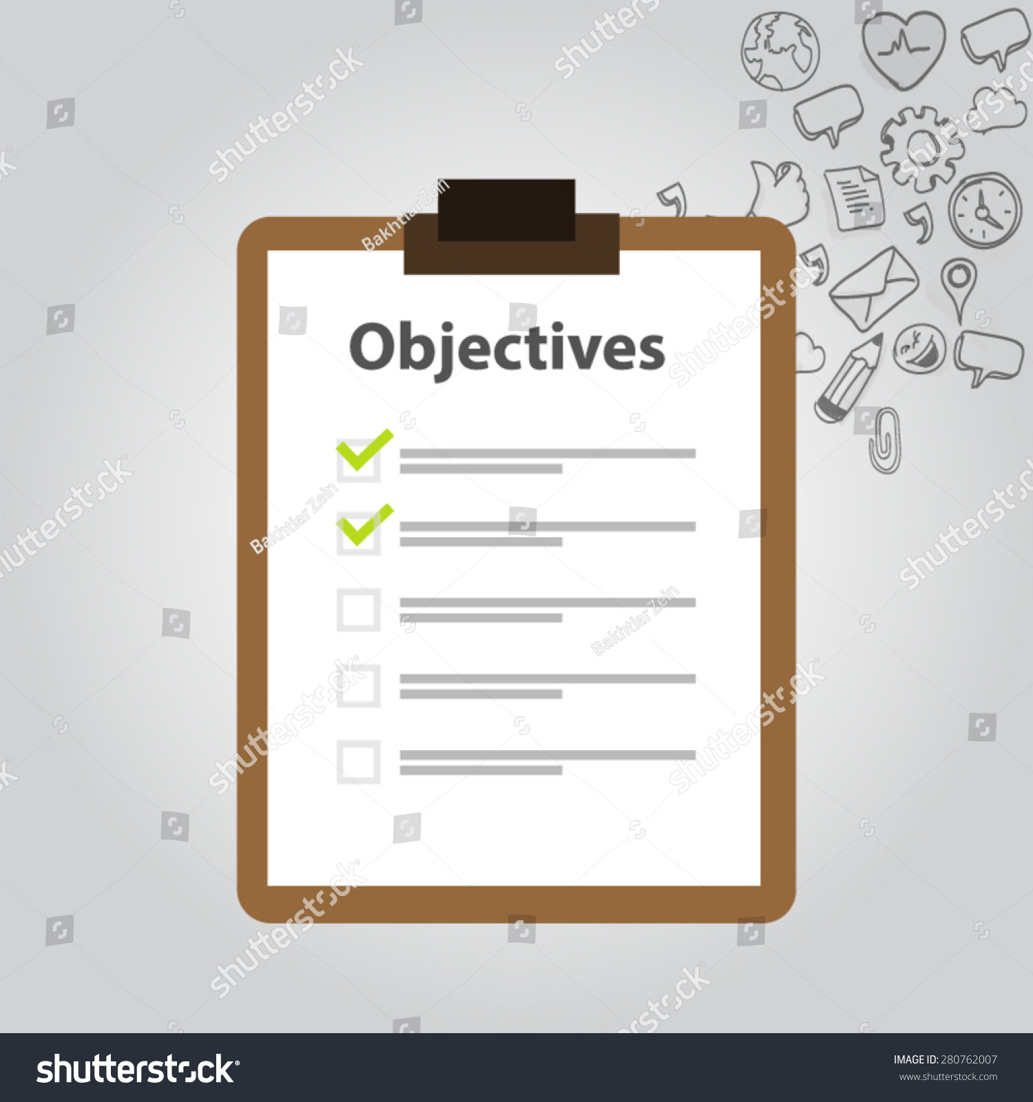 lista de comprobación de objetivos del: vector de stock (libre de ...