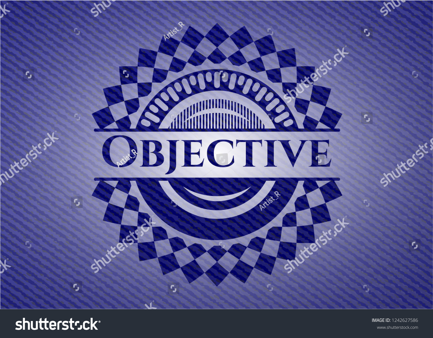 Objective Emblem Denim Texture Stock Vector (Royalty Free) 1242627586 ...