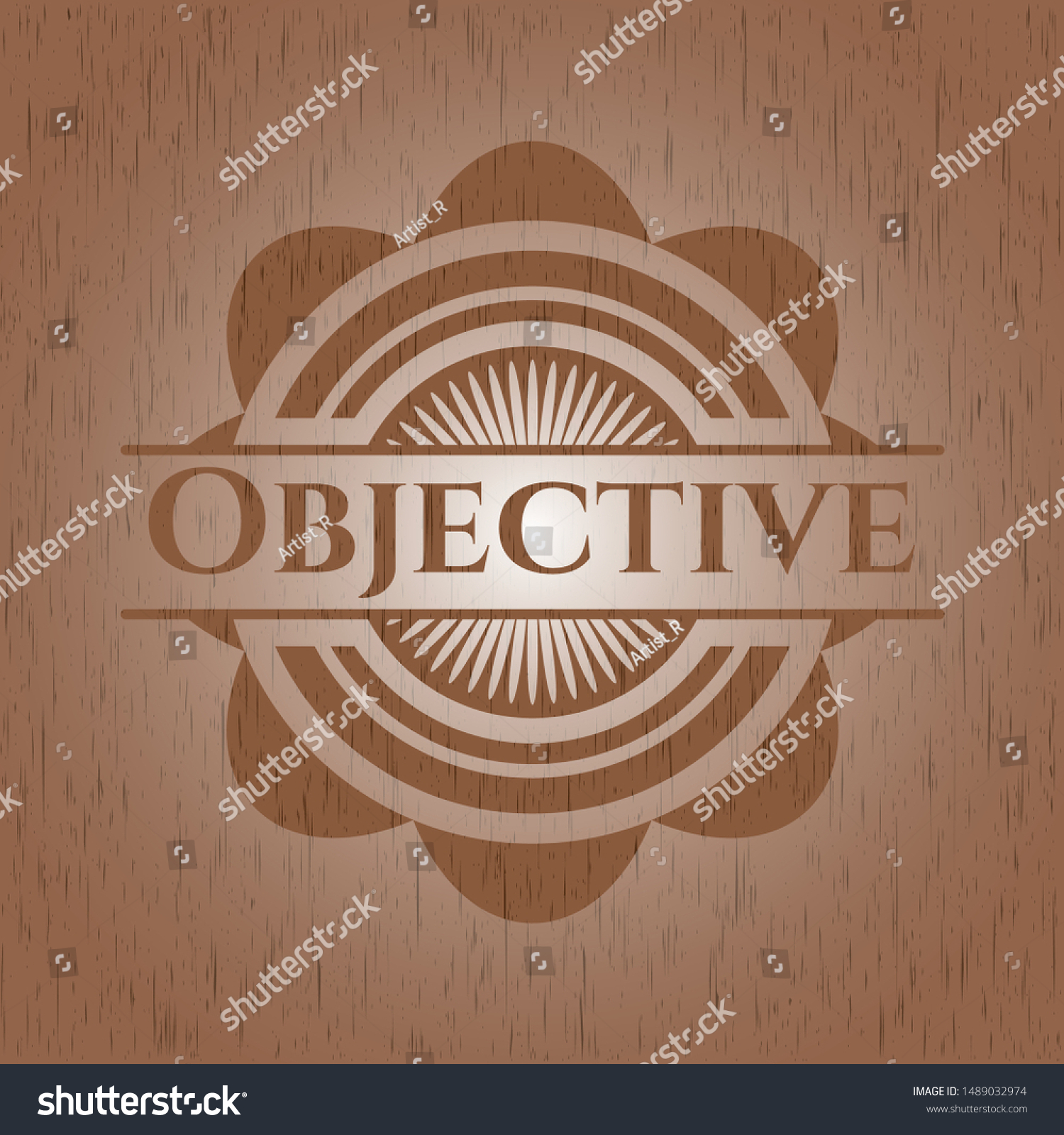 Objective Wood Emblem Vector Illustration Stock Vector (Royalty Free ...