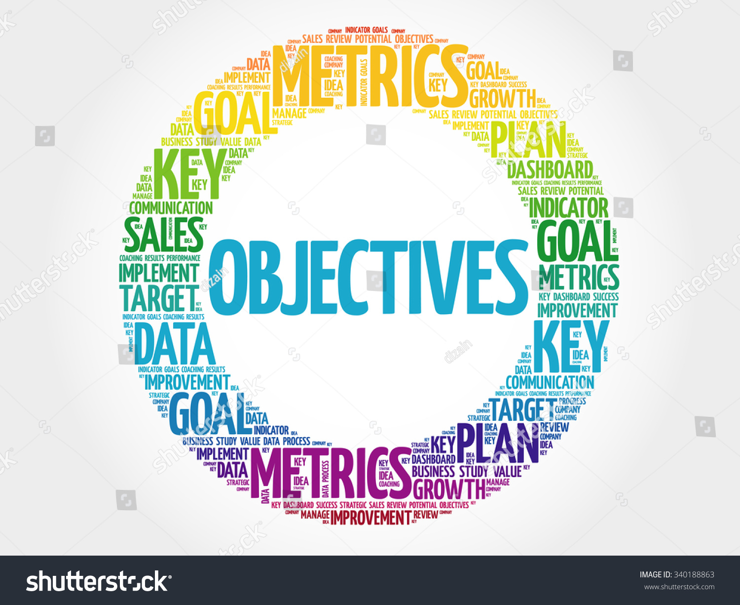 Objectives Circle Word Cloud Business Concept Stock Vector 340188863 ...