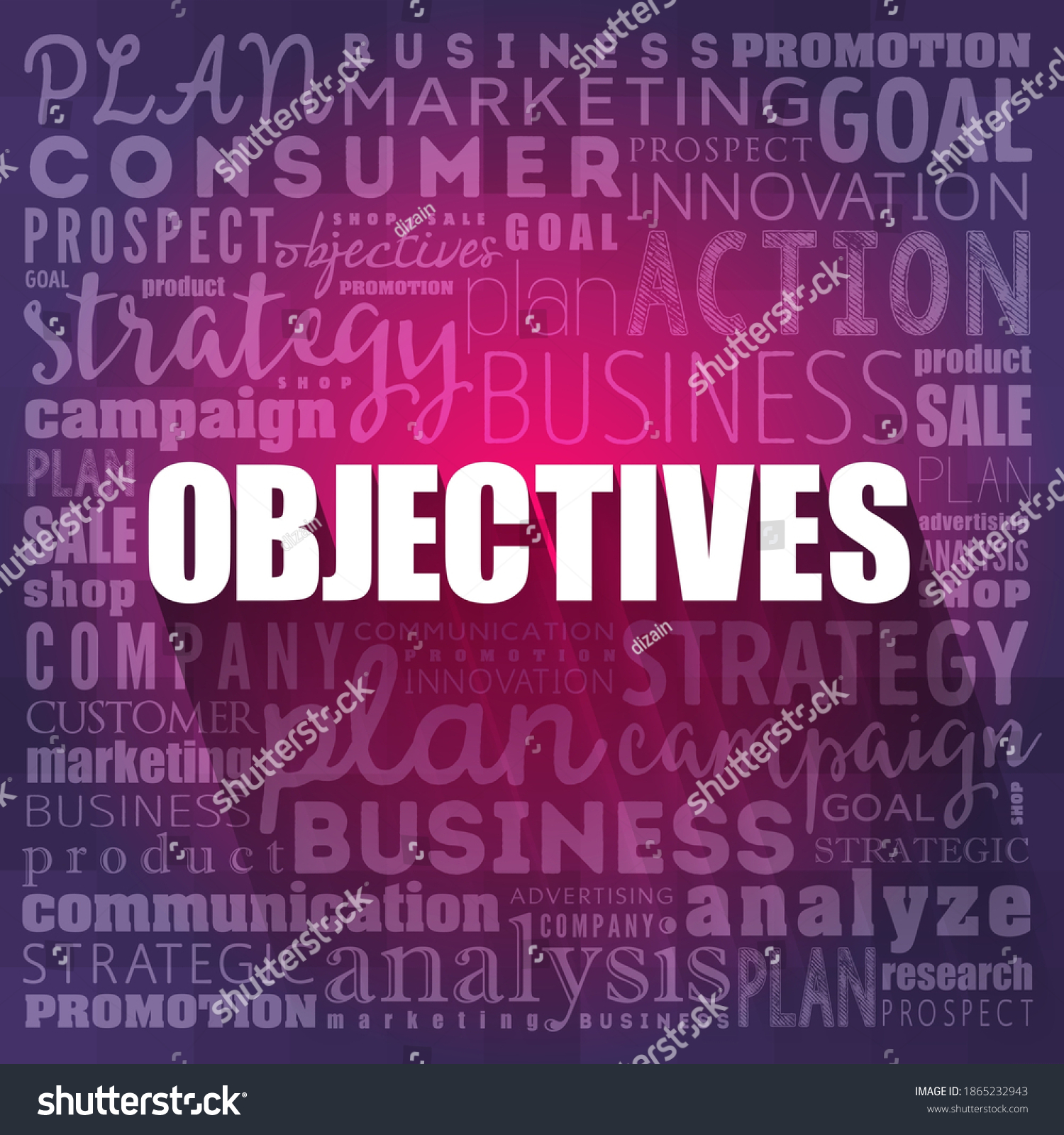 Objectives Word Cloud Collage Business Concept Stock Vector (Royalty ...