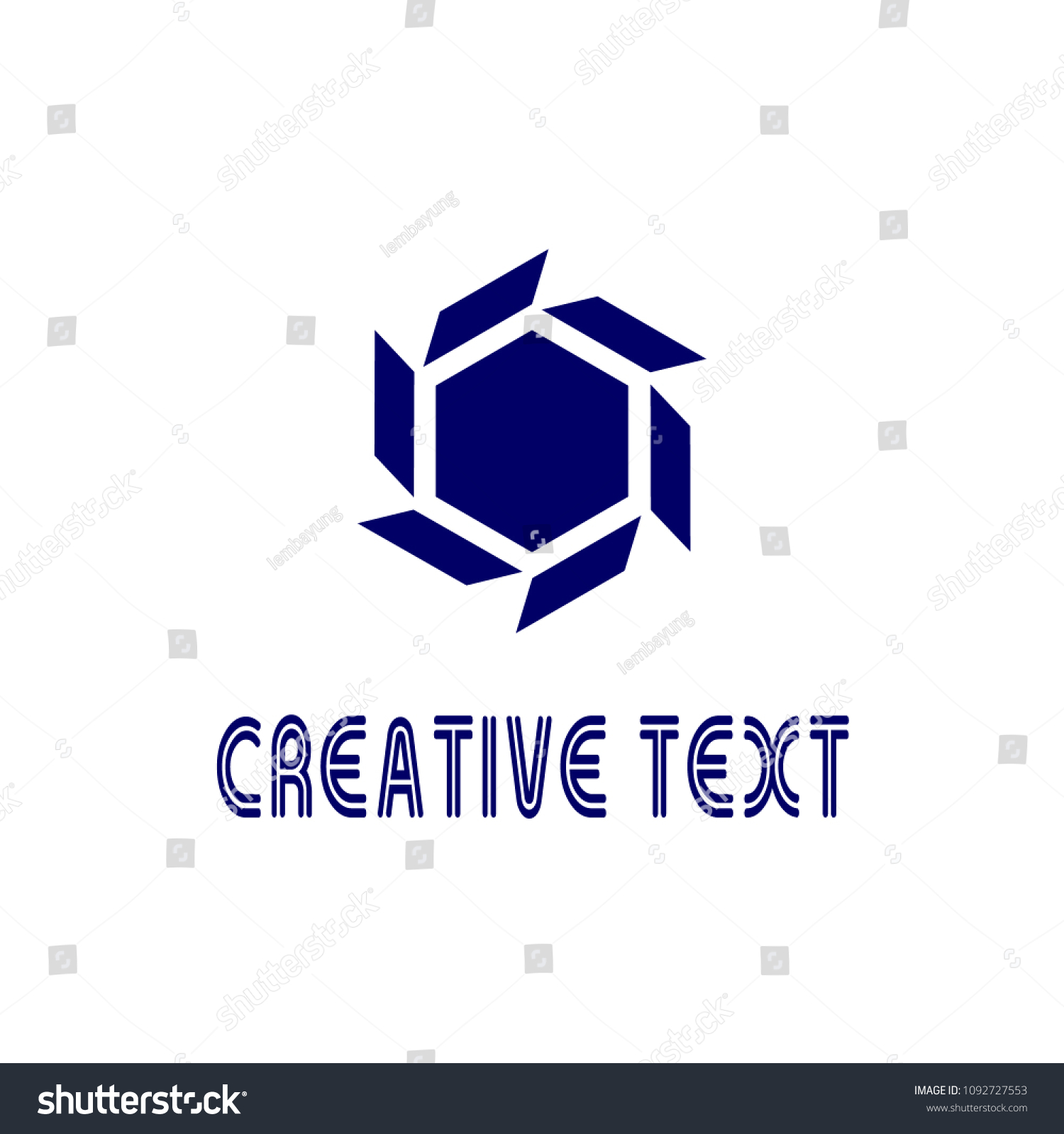Oblique Boxes Round Blue Hexagonal Vector Stock Vector (Royalty Free ...