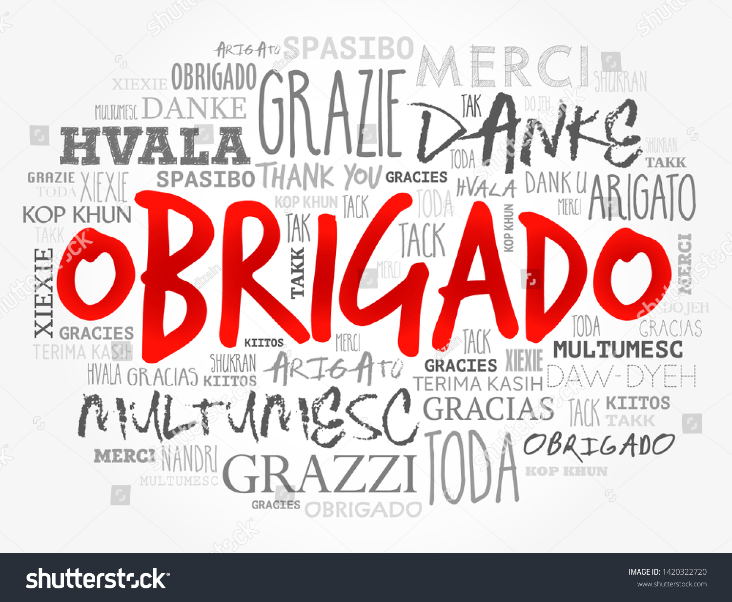 Obrigado (Gracias en portugués) Nube de: vector de stock (libre de ... Obrigado (Gracias en portugués) Nube de: vector de stock (libre de ...