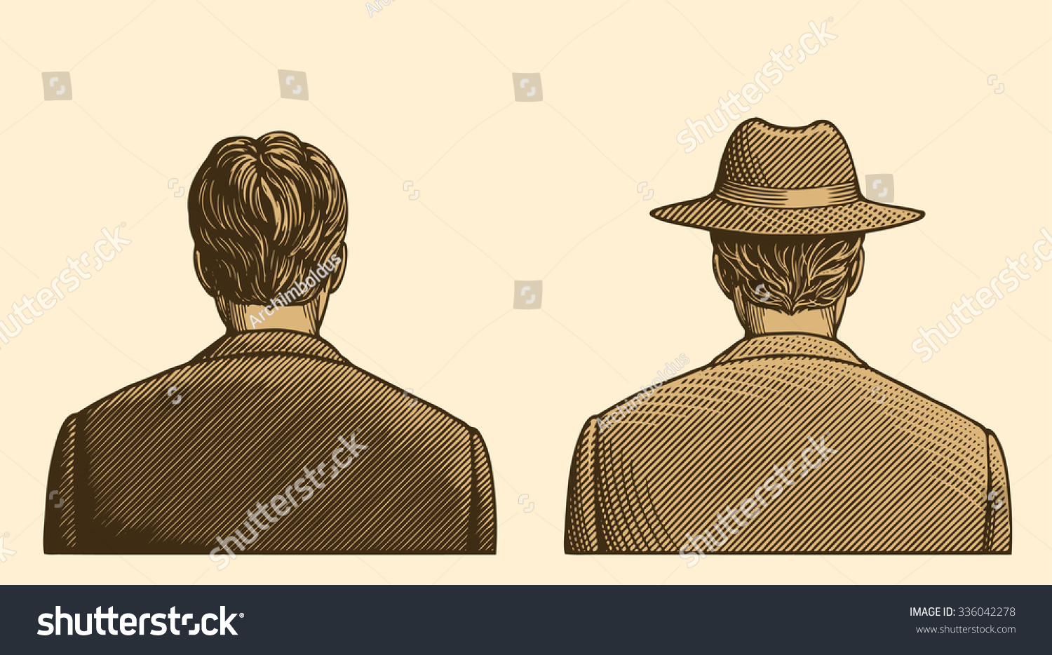 Observador. Grabado a mano. Ilustración vectorial.: vector de stock ...
