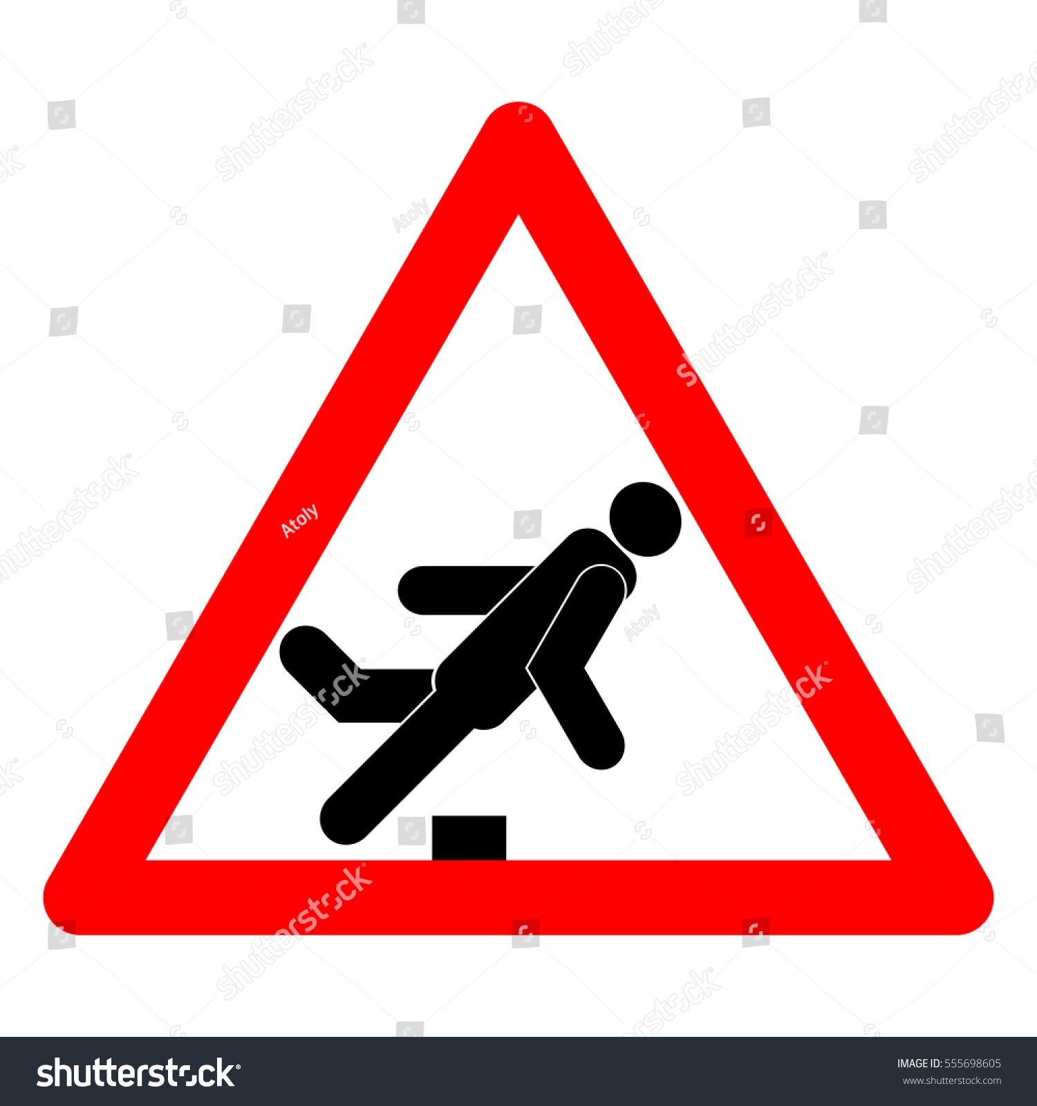 Obstacle Warning Sign: vector de stock (libre de regalías) 555698605 ...