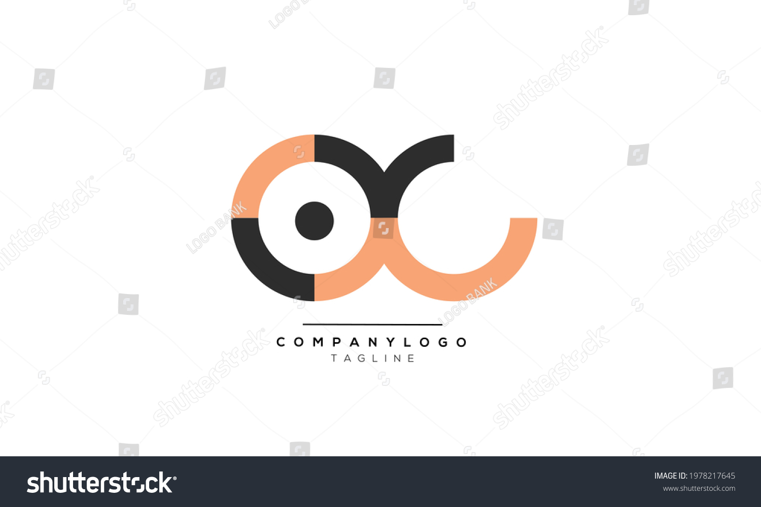 Oc Initials Monogram Letter Text Alphabet Stock Vector (Royalty Free ...