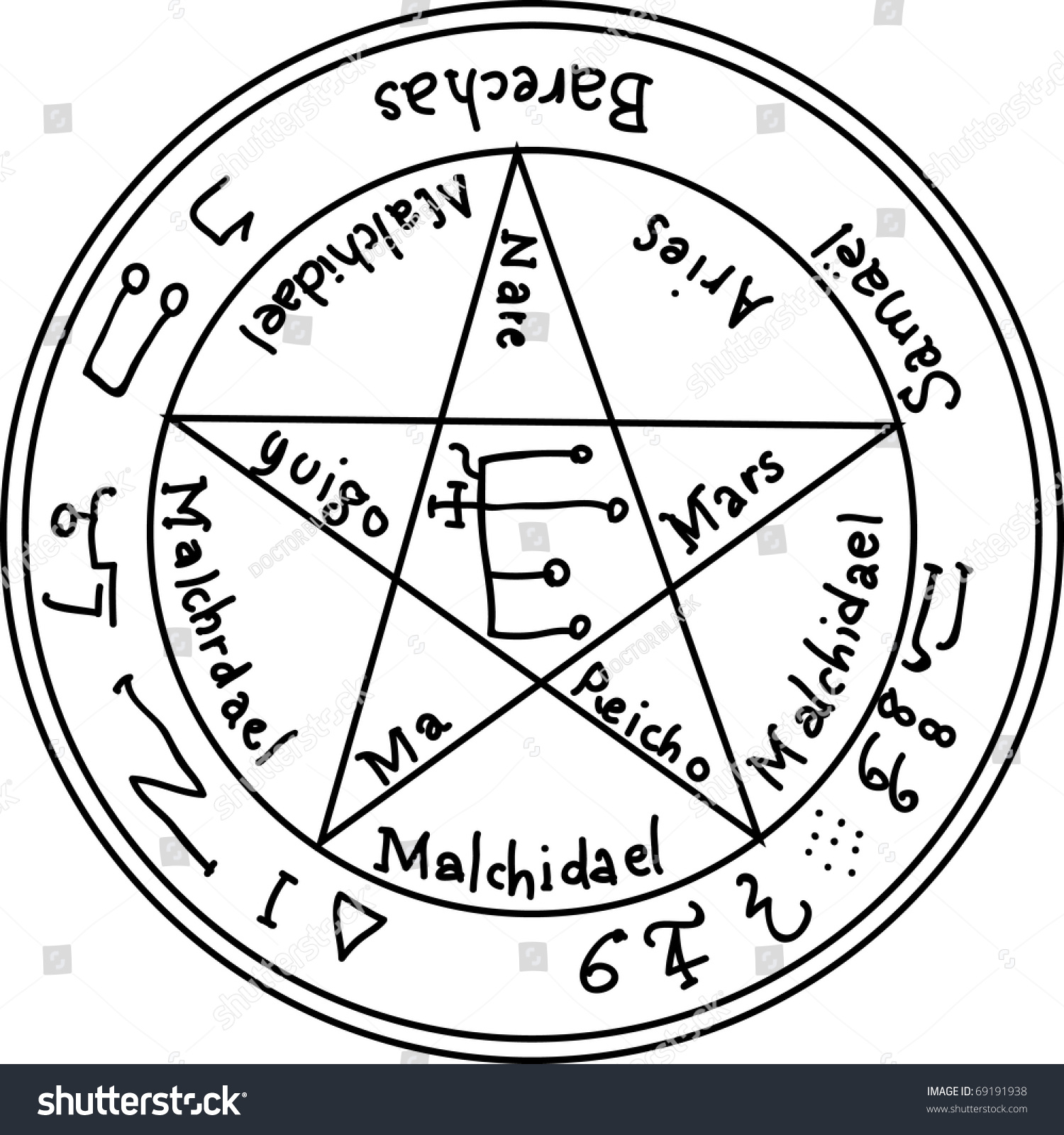 Occult Ancient Magic Symbol Vector Element Stock Vector 69191938 ...