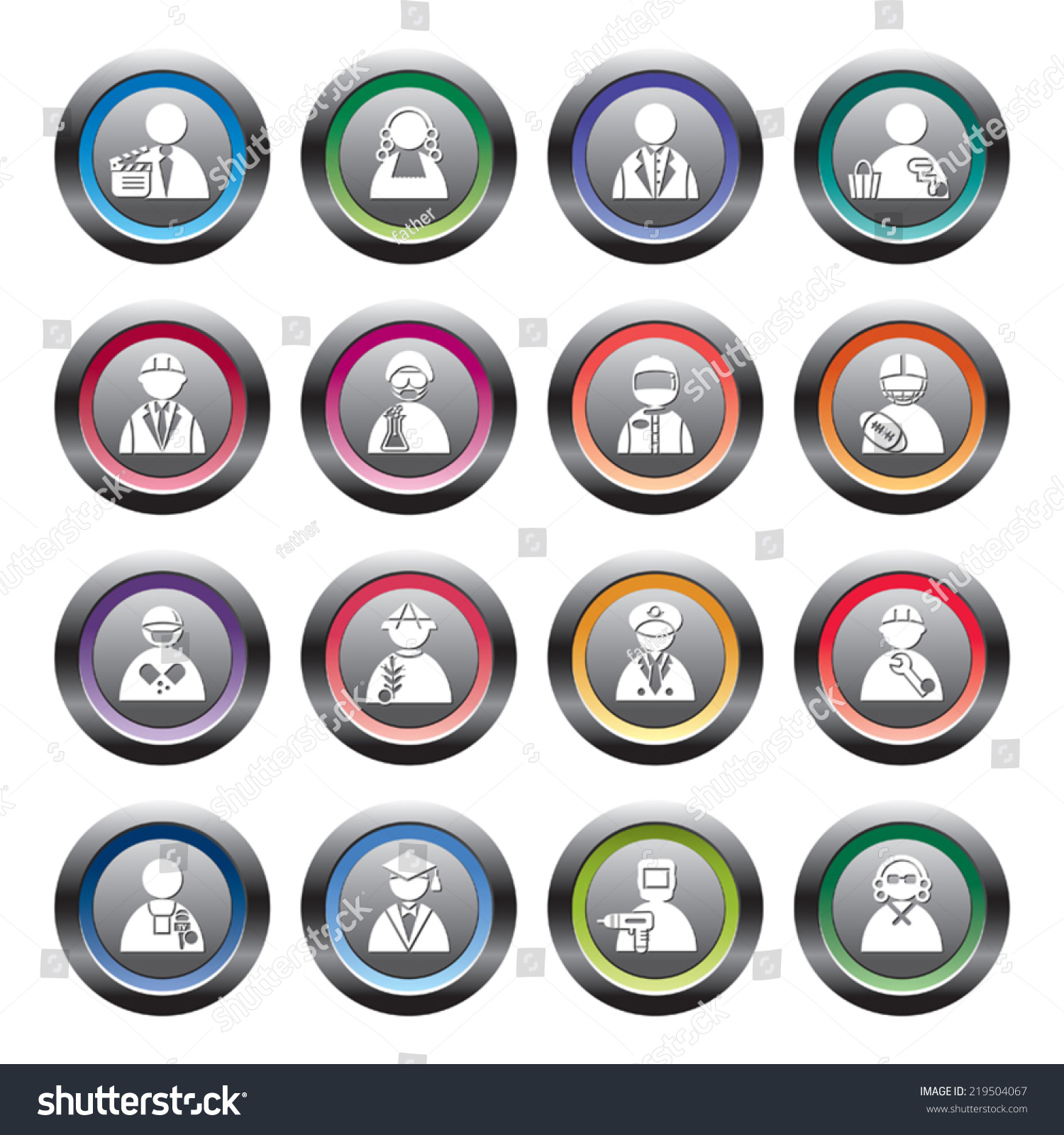 Occupation Icons Stock Vector (Royalty Free) 219504067