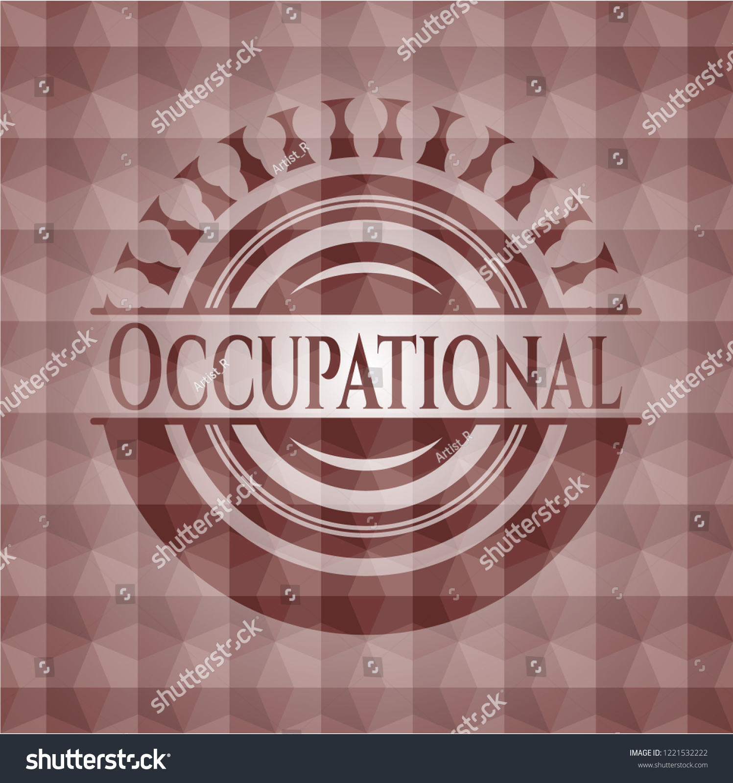 Occupational Red Seamless Emblem Geometric Pattern Stock Vector ...
