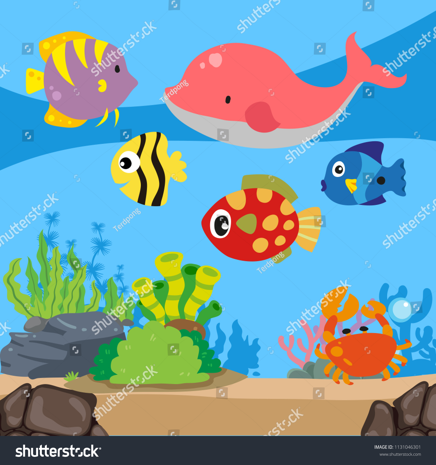 Ocean Background Vector Design Stock Vector (Royalty Free) 1131046301
