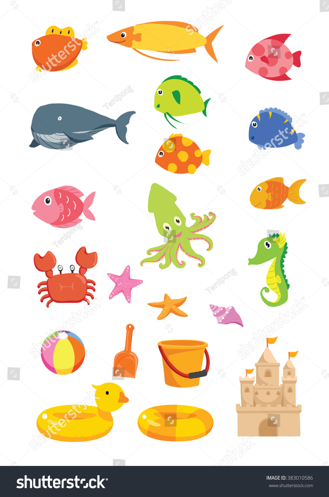 Ocean Cartoon Vector Stock Vector (Royalty Free) 383010586