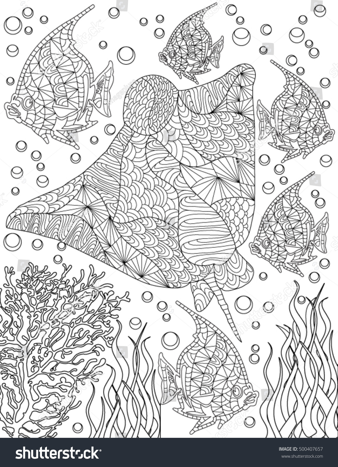 Ocean Coloring Page Stock Vector (Royalty Free) 500407657 | Shutterstock