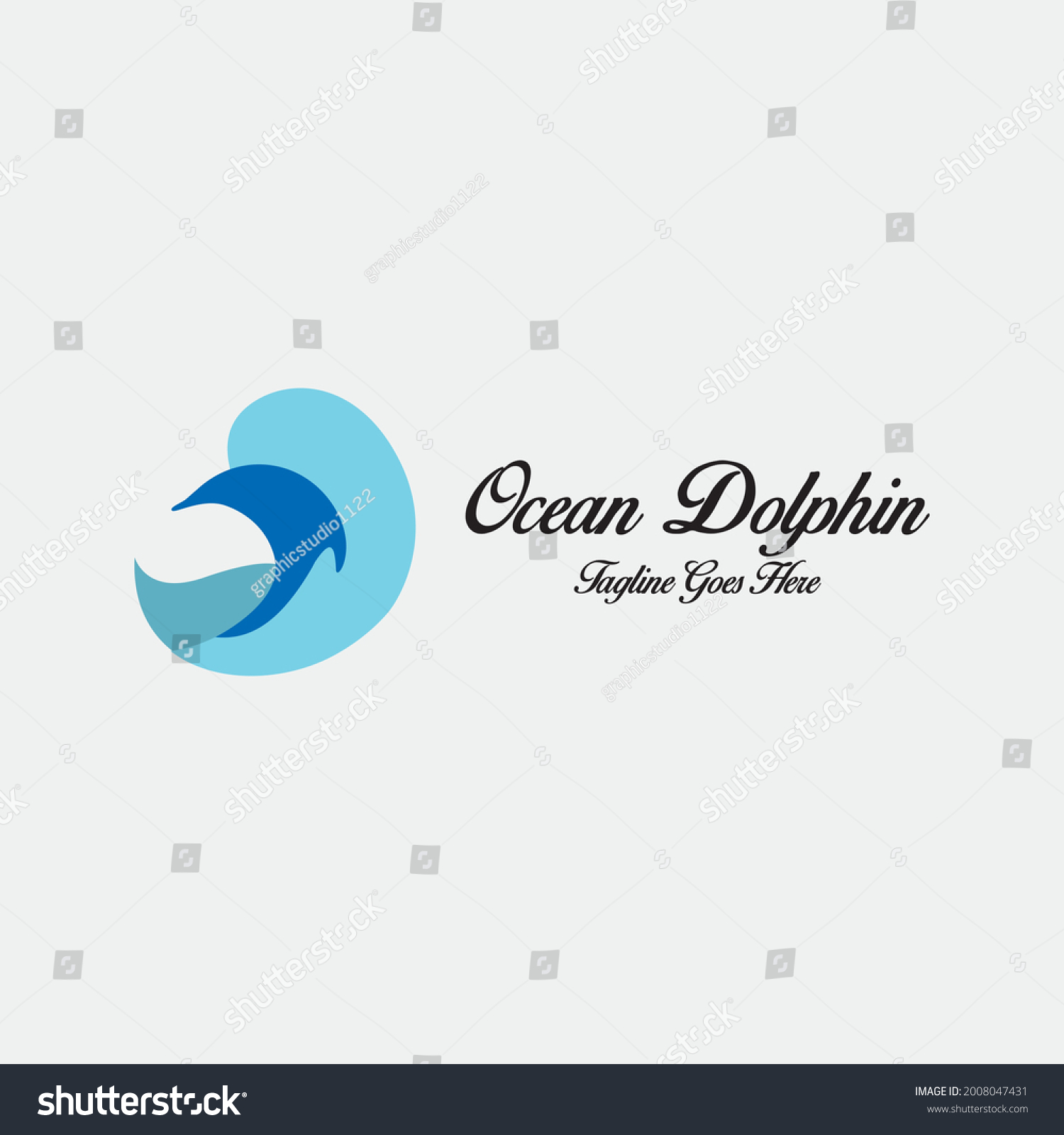 Ocean Dolphin Logo Design Concept Vector Stock Vector (Royalty Free ...
