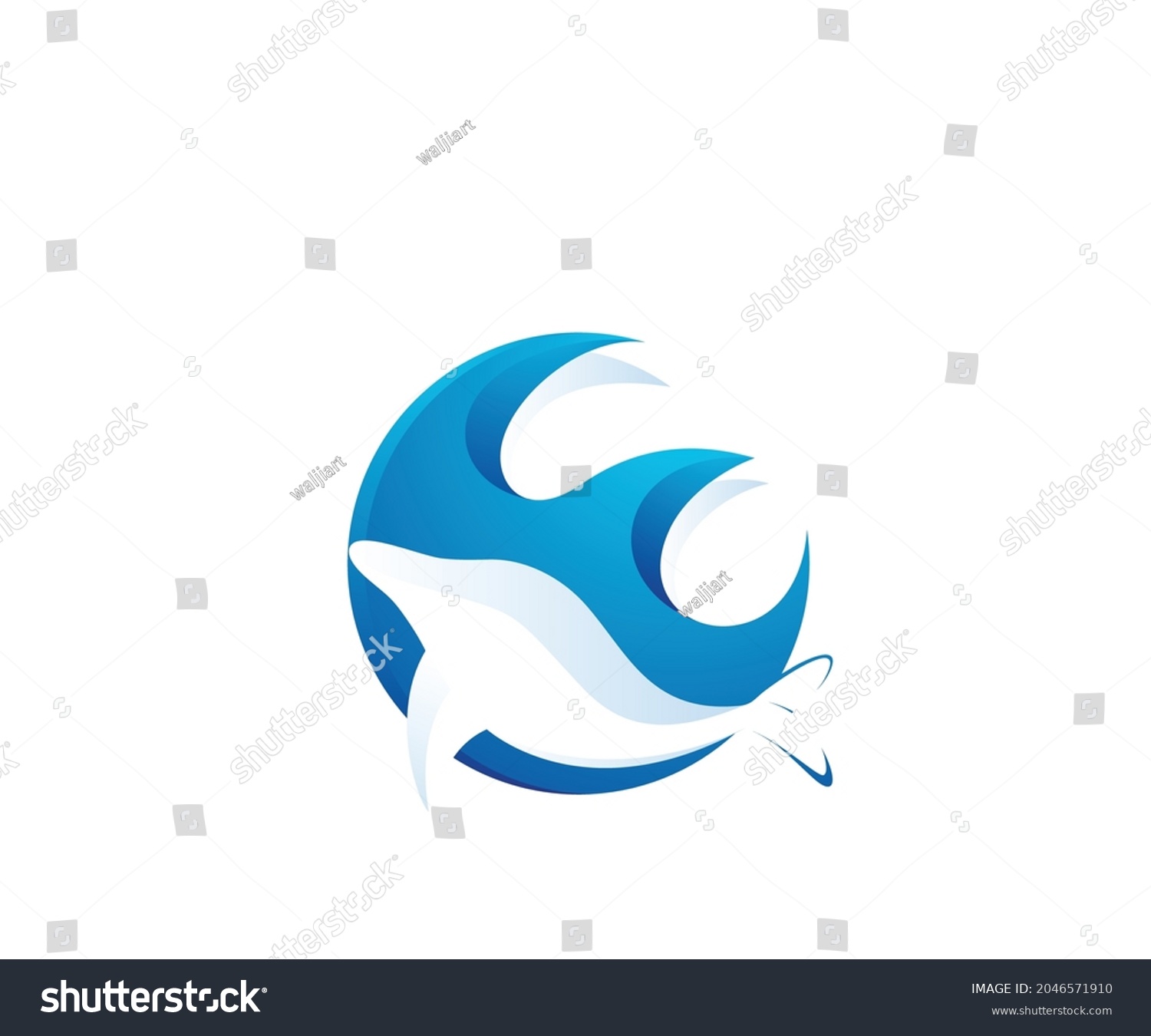Ocean Fish Logo Design Template Stock Vector (Royalty Free) 2046571910 ...