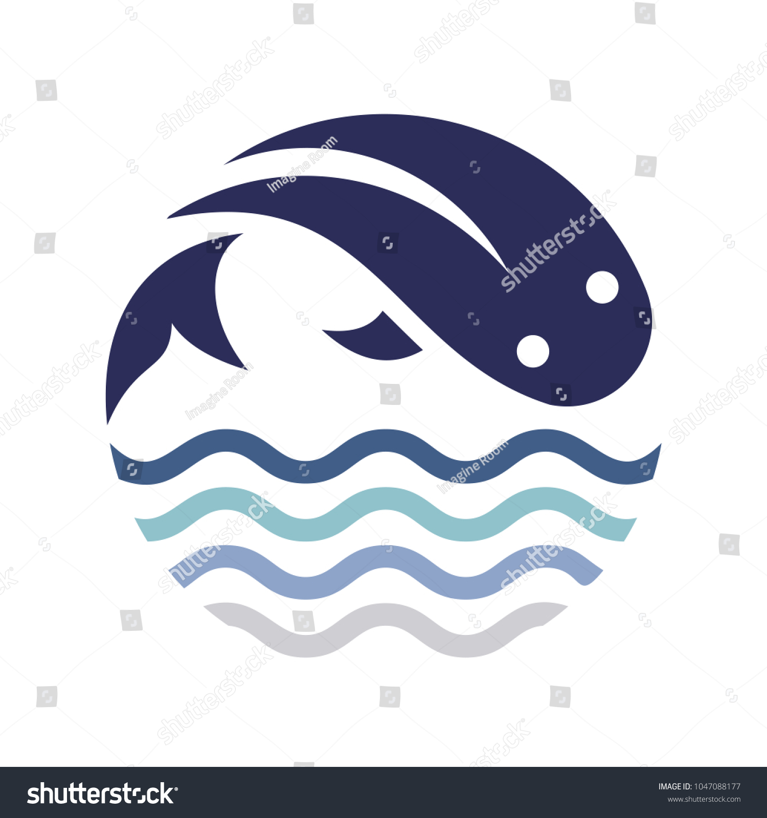 Ocean Fish Vector Logo Stock Vector (Royalty Free) 1047088177