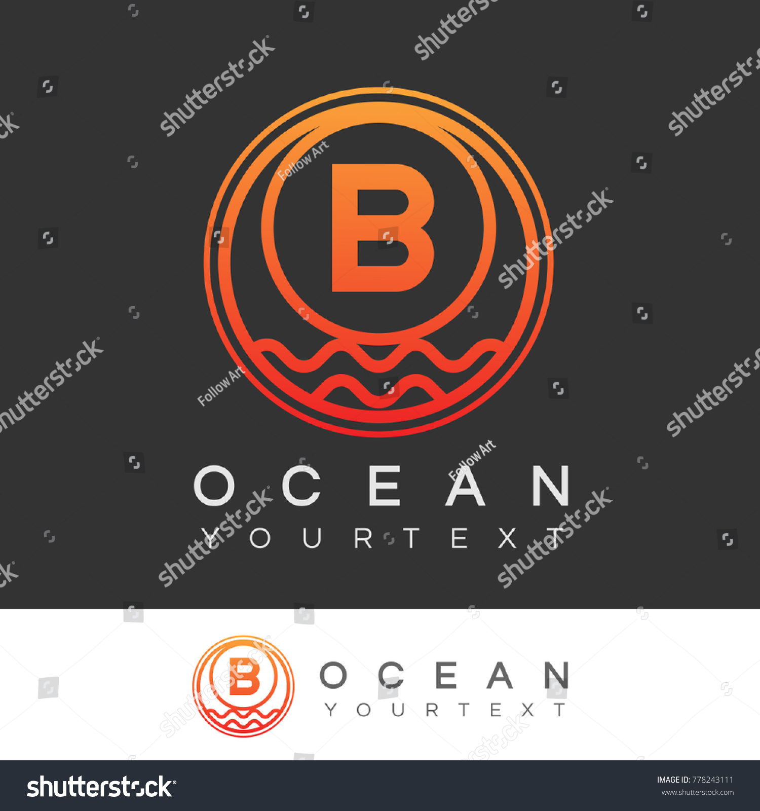 Ocean Initial Letter B Logo Design Stock Vector (Royalty Free ...