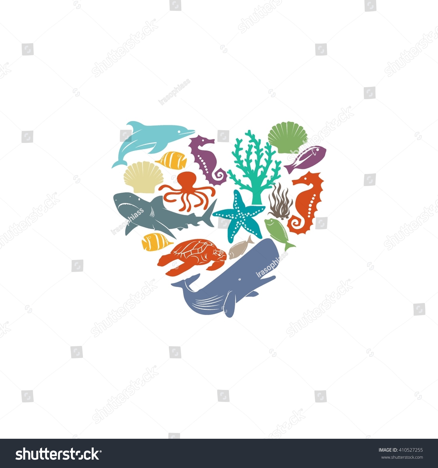 Ocean Life Logo Template Stock Vector (Royalty Free) 410527255